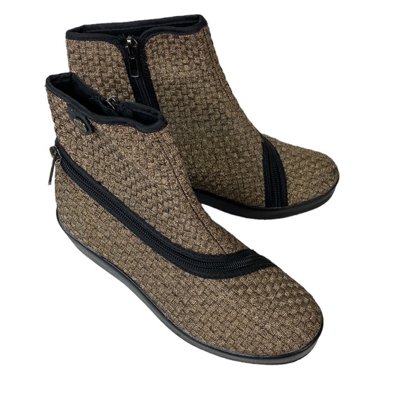 bernie mev. | Shoes | Bernie Mev Amanda Metallic Woven Wedge Ankle Boot ...